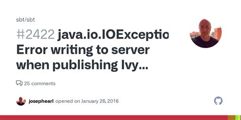 Java Io IOException Error Writing To Server When Publishing Ivy