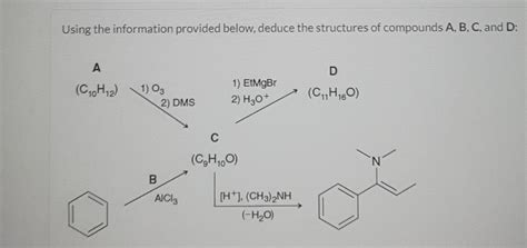 Solved Using The Information Provided Below Deduce The Chegg