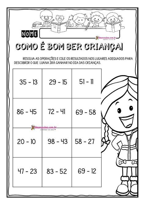 Atividade De Matem Tica Problemas De Adi O E Subtra O Ano E
