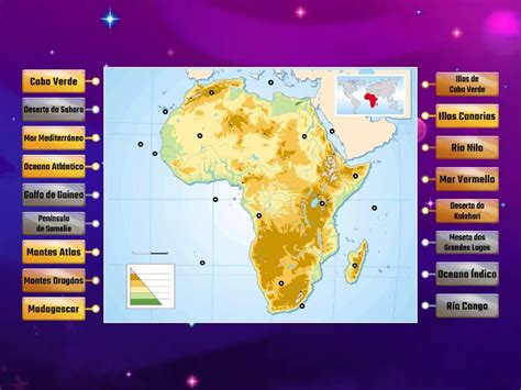 Mapa físico África Labelled diagram