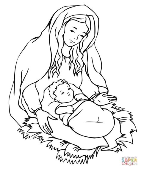 Virgin Mary Coloring Pages Sketch Coloring Page