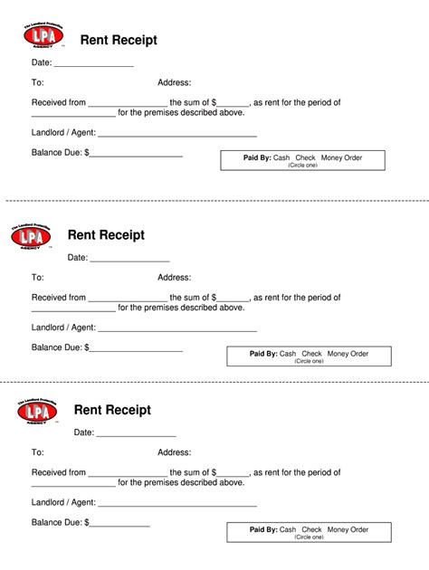 Free Rent Receipt Fill Out Sign Online DocHub