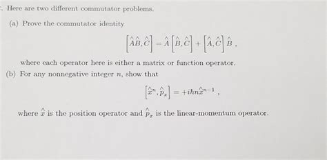 solved here are two different commutator problems a prove