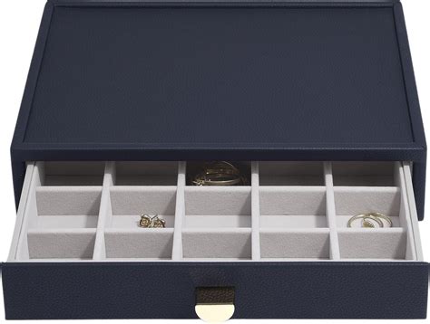 Szkatułka na biżuterię Stackers Pebble 20 komorowa classic z szufladą