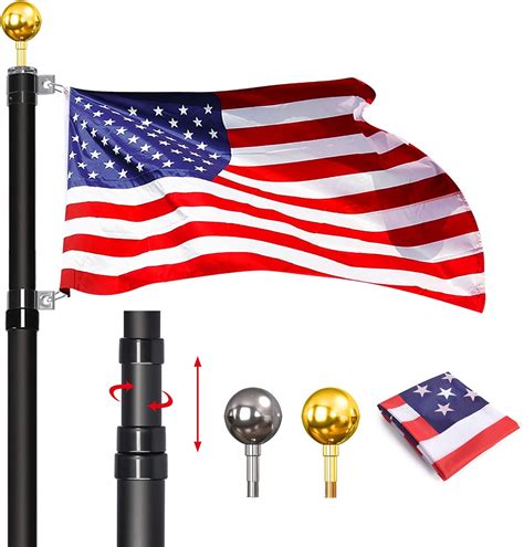 Amazon Wevalor Ft Telescoping Flag Pole Kit Heavy Duty