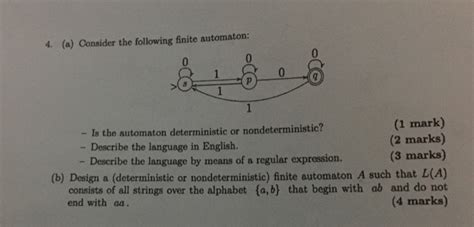 solved 4 a consider the following finite automaton is