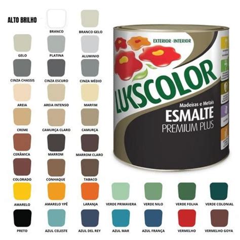 Tinta Esmalte Sintetico Brilhante 900ml Lukscolor Cores Esmalte