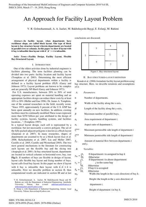 pdf an approach for facility layout problem