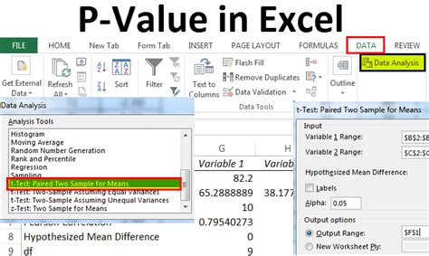 P Value In Excel Examples How To Calculate P Value In Excel T Test