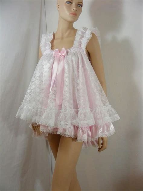 Sissy Adult Baby Abdl Organza Pink Or White Baby Doll Nighty Etsy Uk