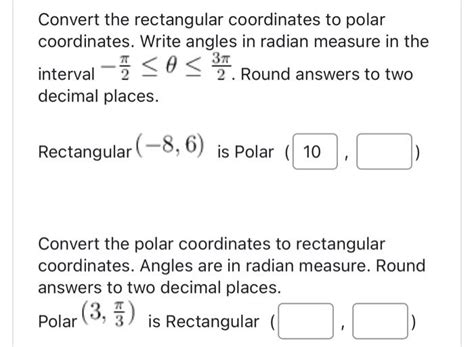 Solved Convert The Rectangular Coordinates To Polar Chegg
