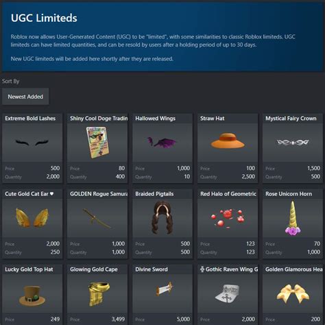 New Roblox Ugc Limiteds Rolimon S