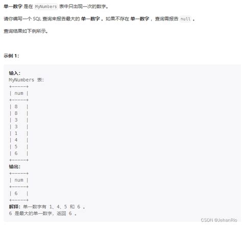 leetcode 619 只出现一次的最大数字 csdn博客