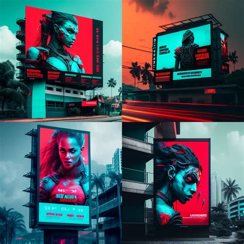 Prompt Billboard Ad Of Cyberpunk Future In Kerala With Ratio Red