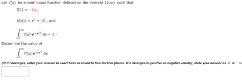 solved let f x be a continuous function defined on the