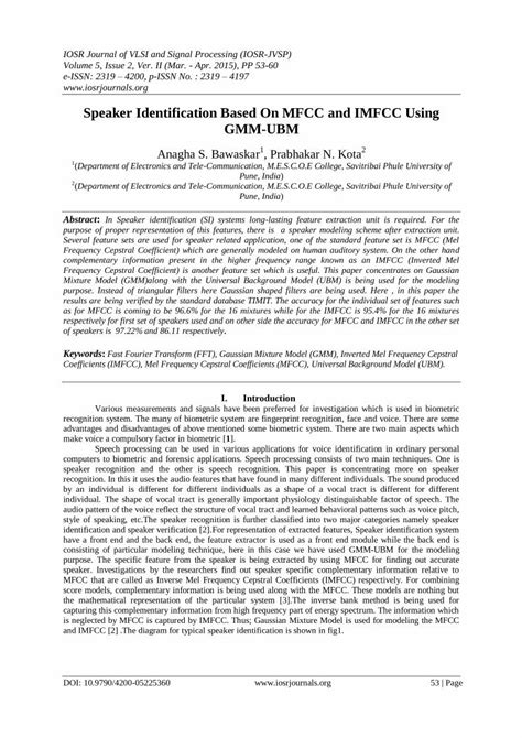 pdf speaker identification based on mfcc and imfcc using gmm ubm dokumen tips