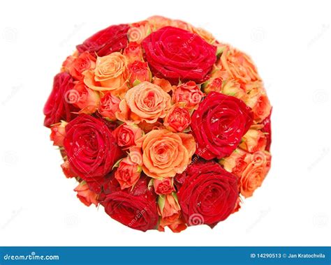 Ramo De Rosas Anaranjadas Y Rojas Imagen De Archivo Imagen De Nupcial