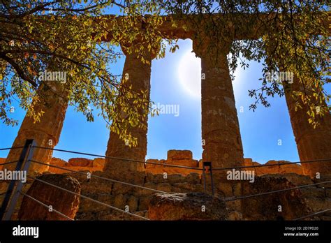 Templo De Juno En El Valle De Los Templos Agrigento Sicilia Italia