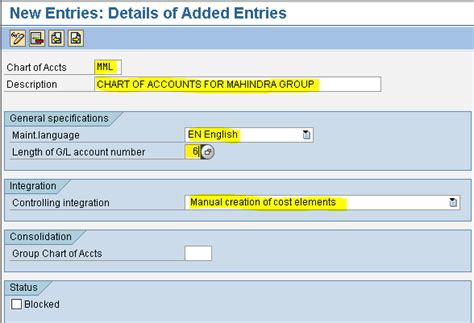 sap fico module learning creation of chart of accounts coa fd3