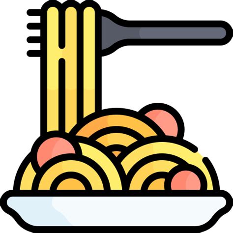 Spaghetti Kawaii Lineal Color Icon