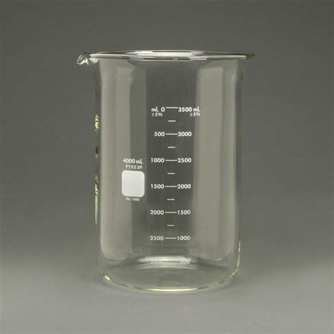 Pyrex Glass Griffin Beaker Low Form Measuring 4 000 ML Carolina