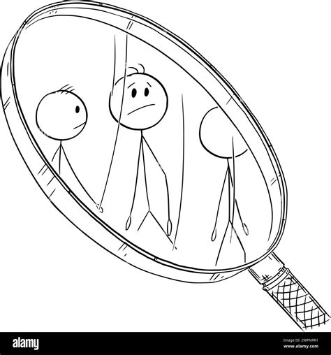 Human Research Or People Under Magnifying Glass Vector Cartoon Stick