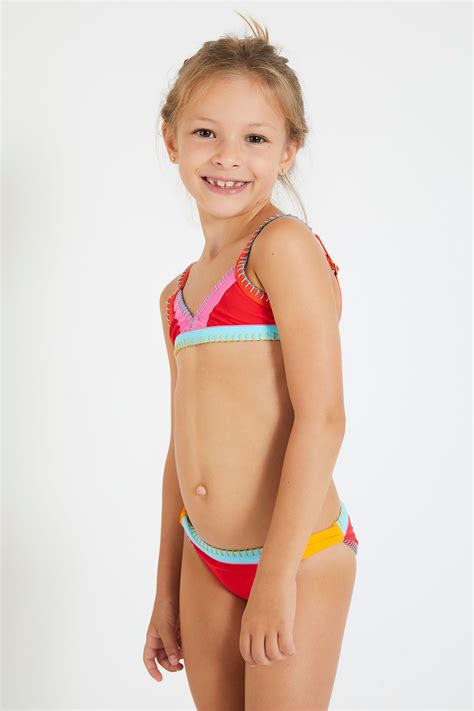 Costume Da Bagno Bambina 2 Pezzi Rosso MARIACHI TEKNICOLOR Banana Moon