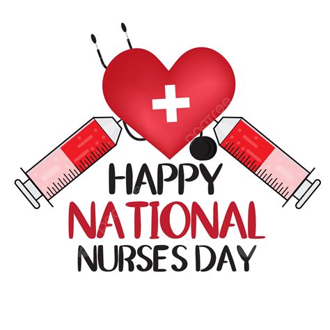 National Nurses Day Vector Art PNG Happy National Nurses Day With Red