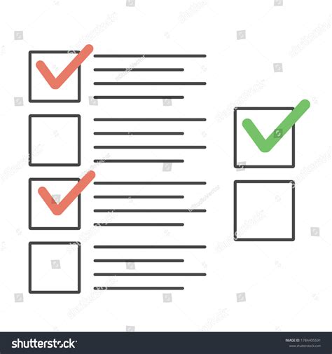 Vektor Stok Checklist Tick Marks Check List Exam Tanpa Royalti