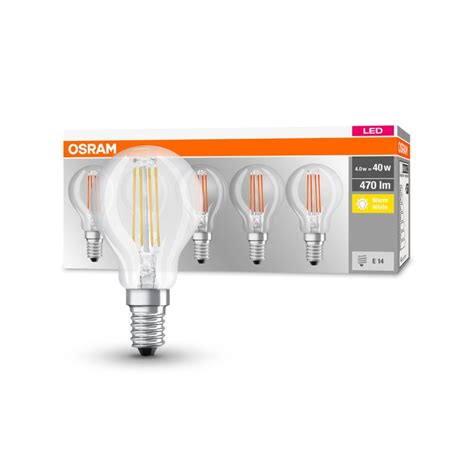 5 X Osram LED Filament Leuchtmittel Classic P Tropfen 4W 40W E14 Kl