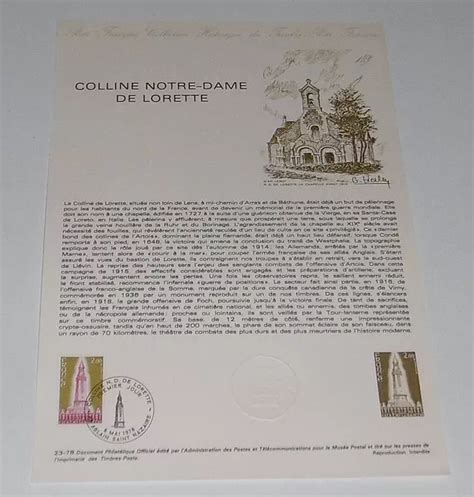 DOCUMENT PHILATÉLIQUE 1ER jour colline notre dame de Lorette 1978 EUR