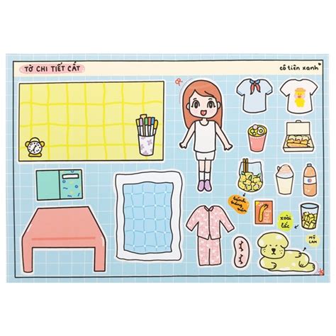 Bộ Tranh Tương Tác Cô Tiên Xanh Búp Bê Giấy Shopee Việt Nam