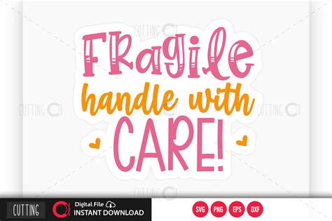 Fragile Handle With Care Svg Illustration Par Printablesvg Creative