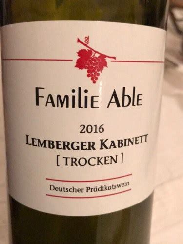 Martin Able Lemberger Kabinett Trocken Vivino US