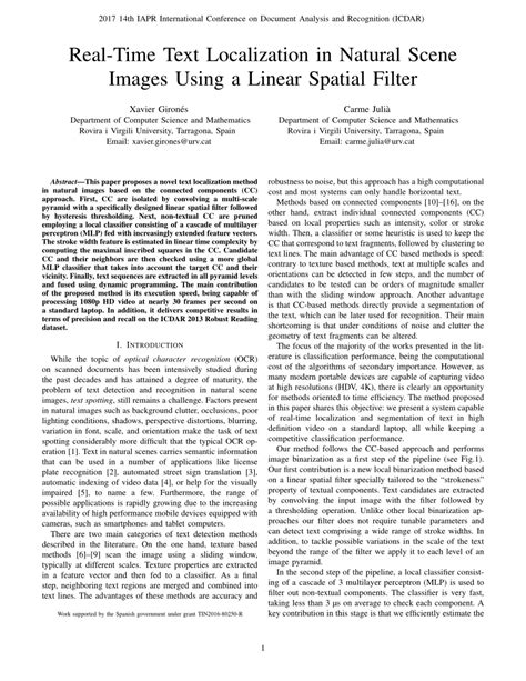 pdf real time text localization in natural scene images using a linear spatial filter