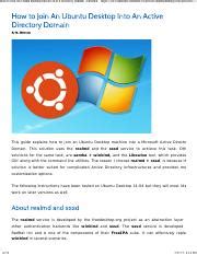How To Join An Ubuntu Desktop Into An Active Directory Domain Pdf How
