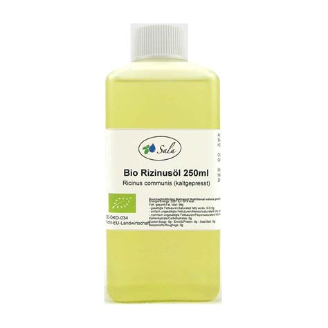 KS Sala Rizinusöl kaltgepresst 100 reines Rizinus Öl bio 250 ml HDPE
