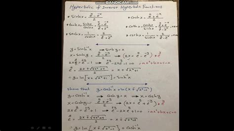 inverse hyperbolic functions 1 math5 youtube
