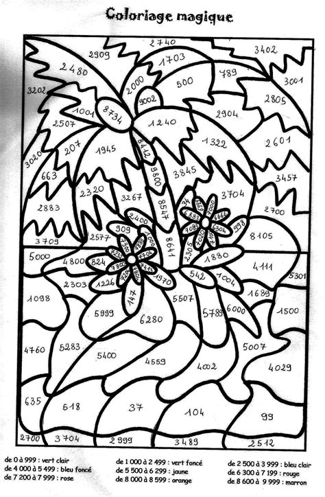 Coloriage codé multiplication cm2 tout degorgement