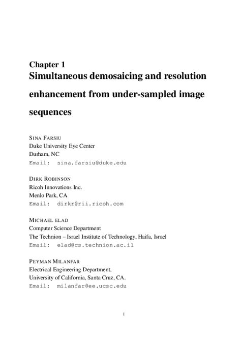 pdf simultaneous demosaicing and resolution enhancement from under sampled image sequences