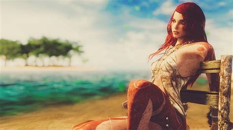Art Digital Games Girl Sensual Sensuality Sexy Skyrim Tattoo