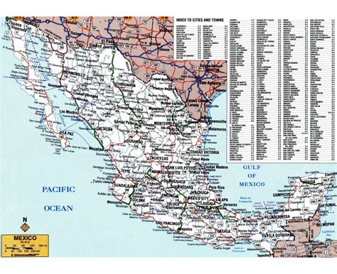 Large Detailed Roads And Highways Map Of Mexico With Cities Mexico