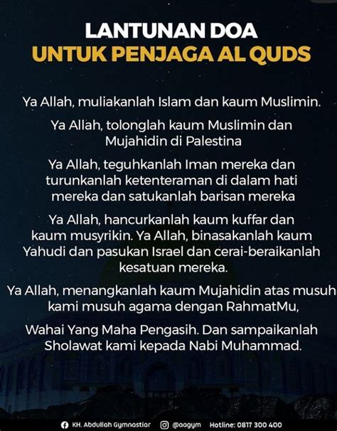 Aa Gym Unggah Doa Untuk Penjaga Masjid Al Aqsa Dan Palestina Berikut