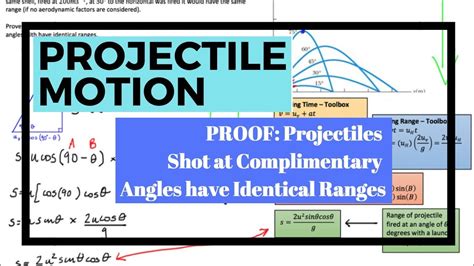 projectile motion proof that projectiles fired at complimentary angles have the same range