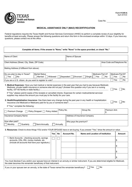 Form H1200 Pdf Fillable Form Printable Forms Free Online