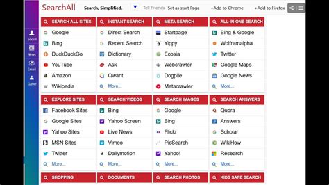 Search All Internet Web Top 100 Search Engines In Chrome Edge New Tab