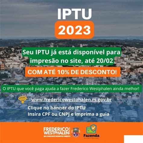 Guias do IPTU de FW já estão disponíveis O Alto Uruguai