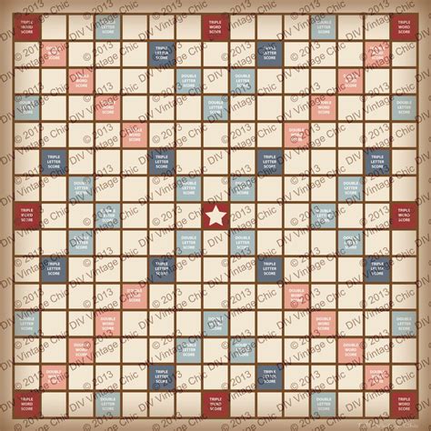 Scrabble Board Layout Printable