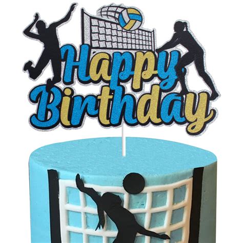 Volleyball Happy Birthday Cake Topper Girls Beach Volleyball Player