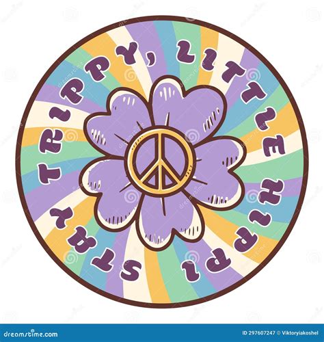 Groovy Hippie S Sticker Symbol Hippie Sticker In Trendy Retro